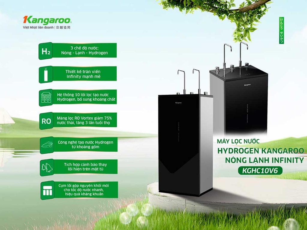 Máy lọc nước Kangaroo Hydrogen Infinity nóng lạnh KGHC10V6